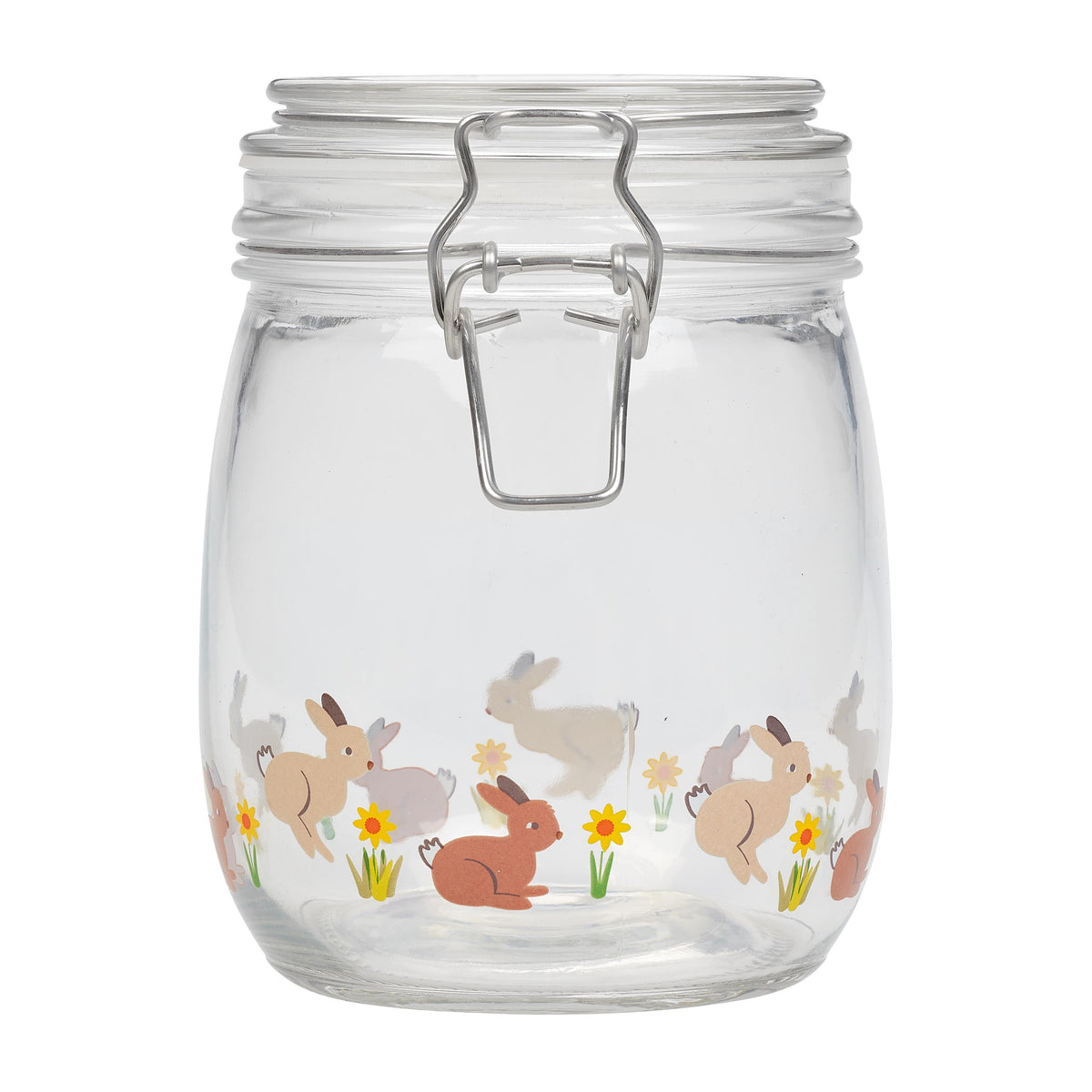 Tala Easter Bunny Glass Jar 750ml Air-Tight Stainless-Steel Clasp Sili ...