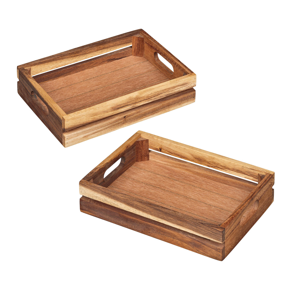 Tala Medium Display Rack with 2 Plain Crates in Natural Acacia 335x225 ...