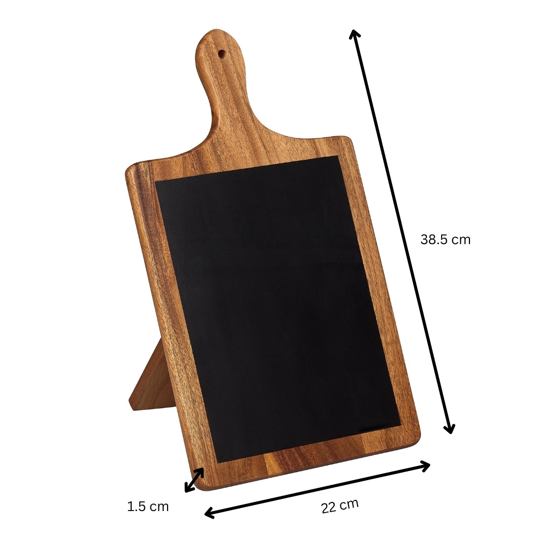 Tala Large Paddle Chalk Board w Stand in Lacquered Acacia - 220x15x385 ...