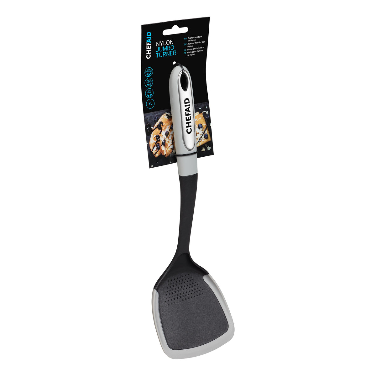 Chef Aid Jumbo Turner with Nylon Head and Silicone Edge – Dayes